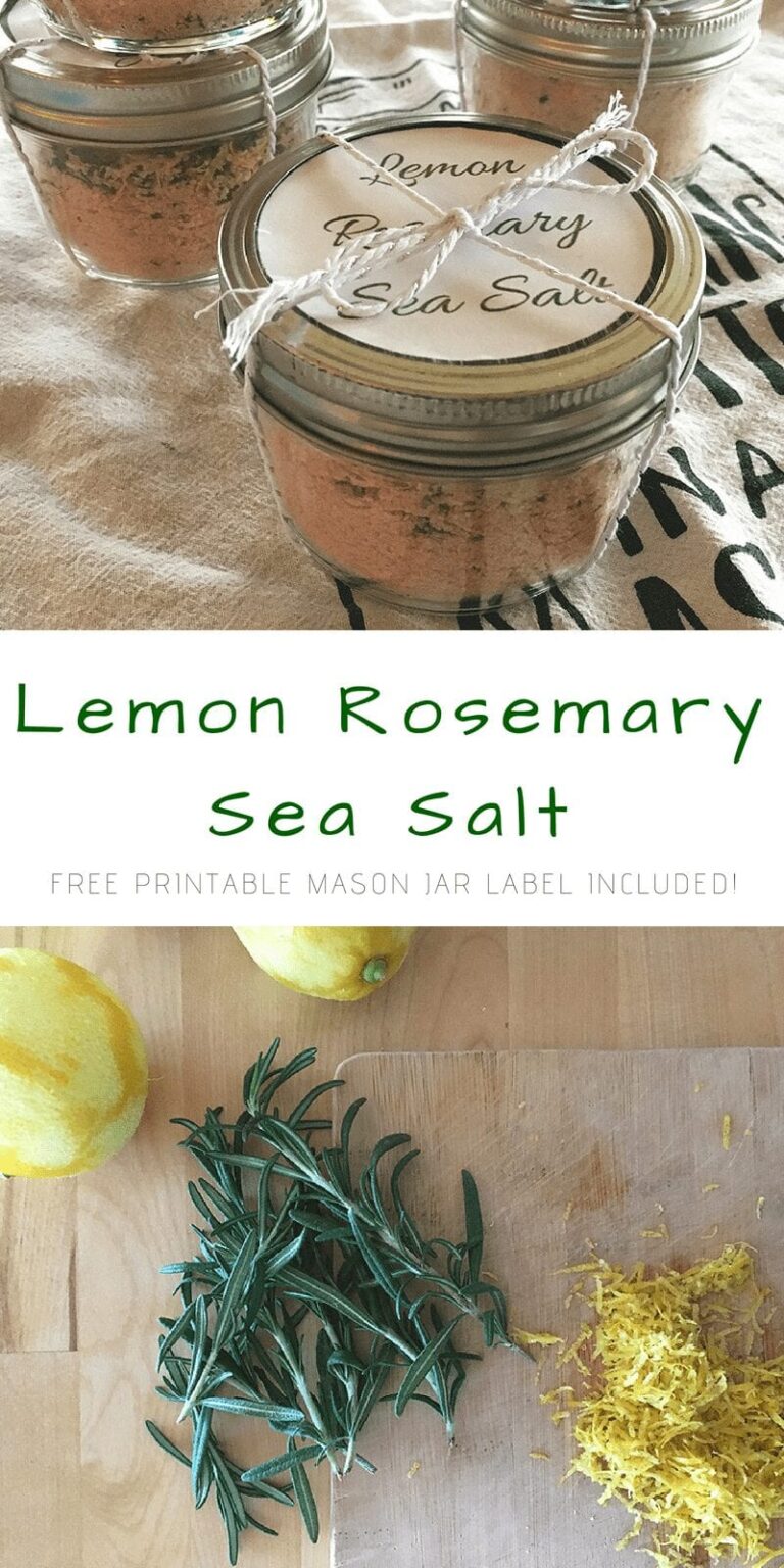 homemade lemon rosemary sea salt (printable label included!) – Fit Mama ...