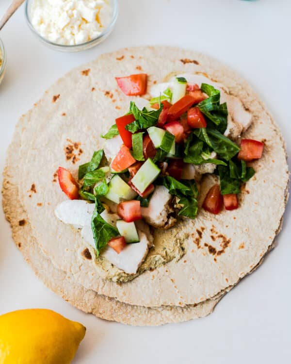 Healthy Mediterranean Hummus Wrap Recipe with Chicken – Fit Mama Real Food