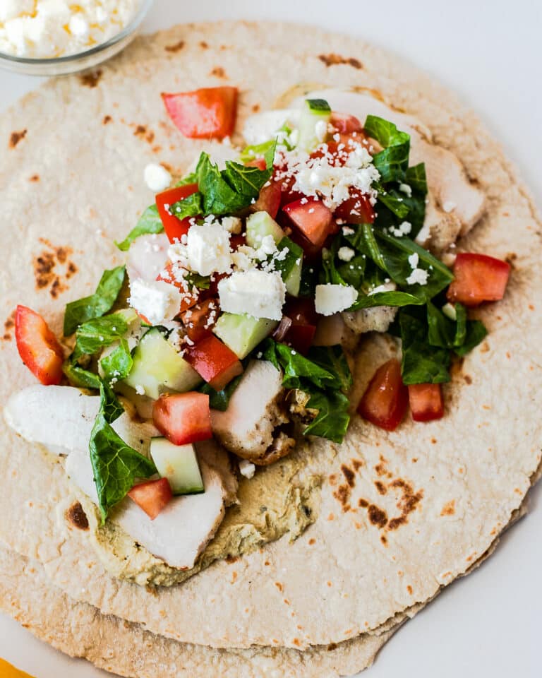 Healthy Mediterranean Hummus Wrap Recipe with Chicken – Fit Mama Real Food