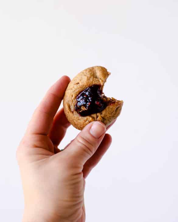 Peanut Butter Thumbprint Cookies with Raspberry Jam – Fit Mama Real Food