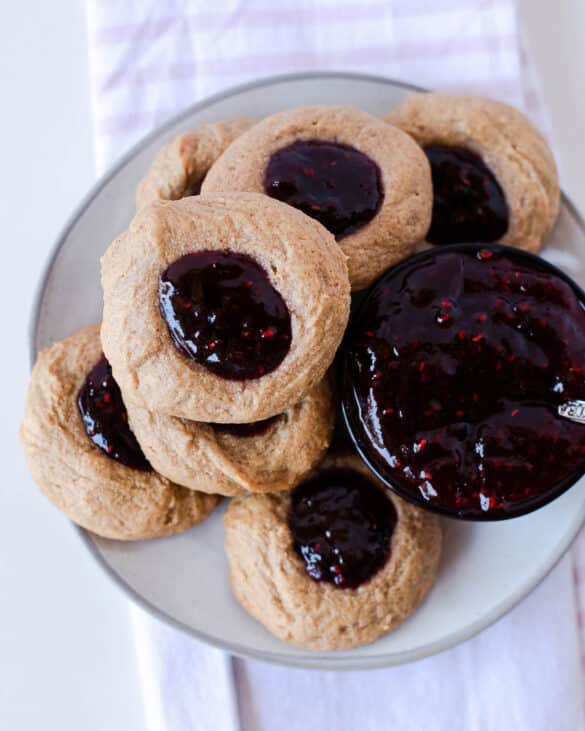 Peanut Butter Thumbprint Cookies with Raspberry Jam – Fit Mama Real Food