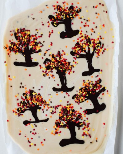 Easy Fall Bark Recipe - White Chocolate Autumn Trees – Fit Mama Real Food
