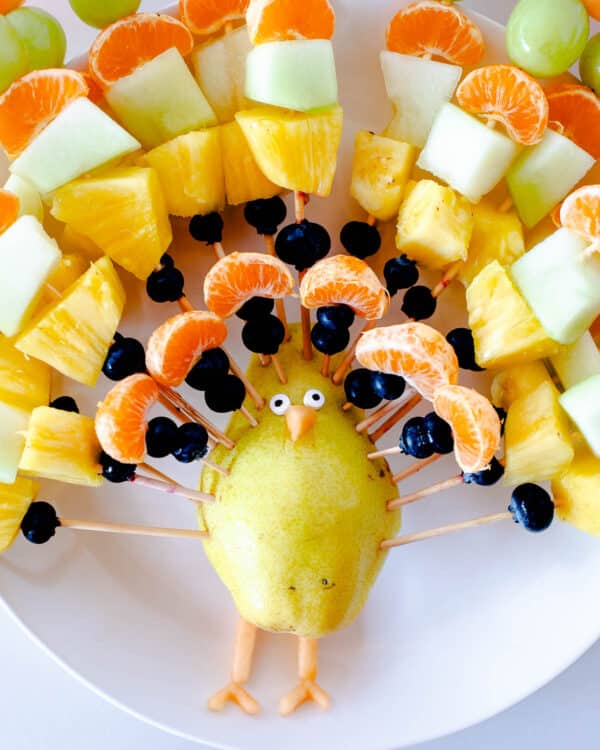 Fruit Turkey Platter (Easy & Fun Thanksgiving Fruit Tray Kids Love)