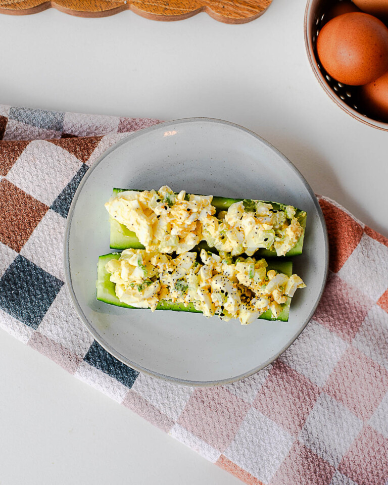 Egg Salad Cucumber Boats (Easy High Protein Lunch) – Fit Mama Real Food